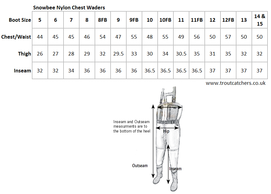 Snowbee Nylon Chest Waders - Cleated Sole 11251-01